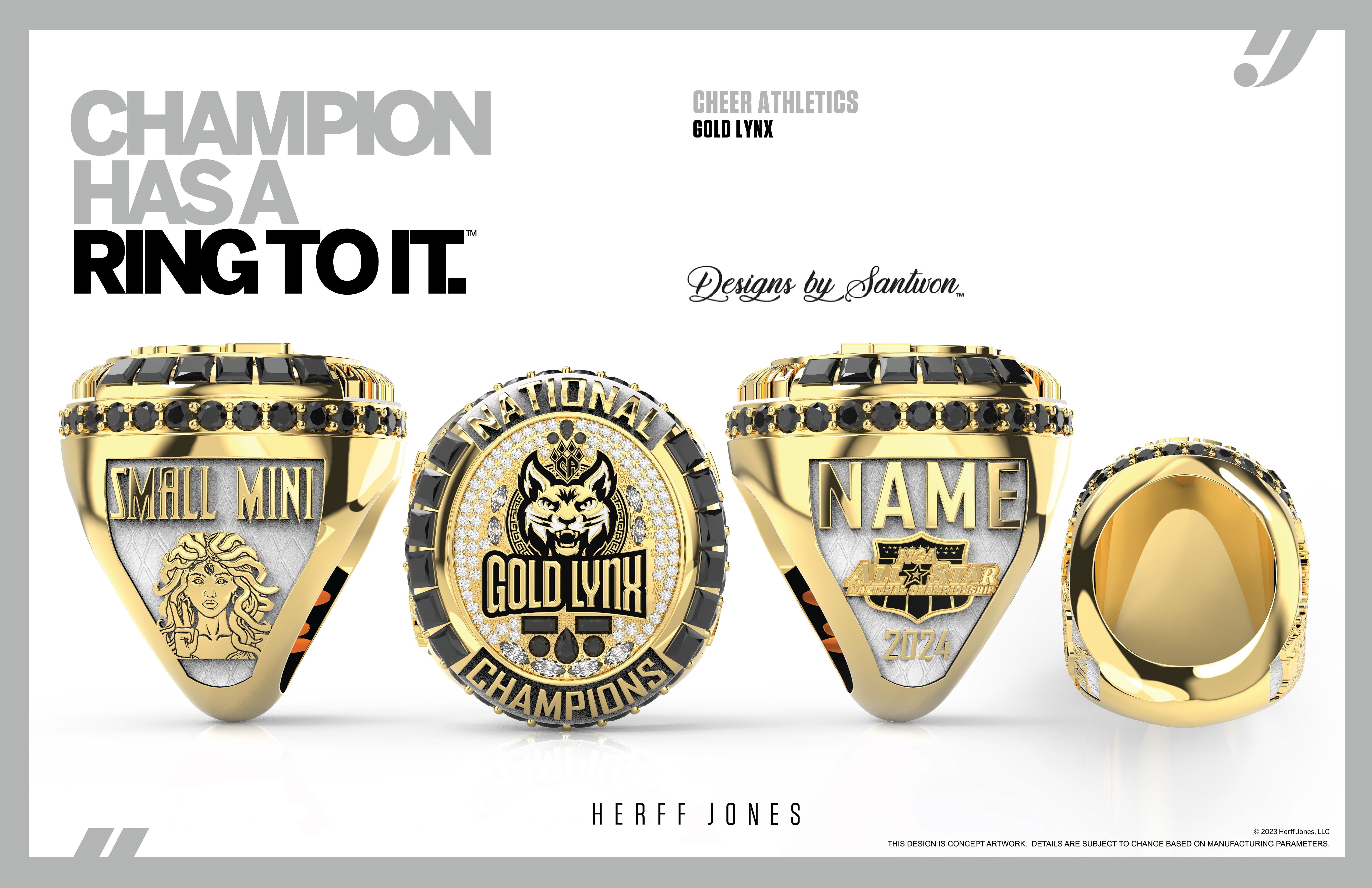 Cheer Athletics Gold Lynx - 2024 NCA ASN – Team Jewelry: Championship ...