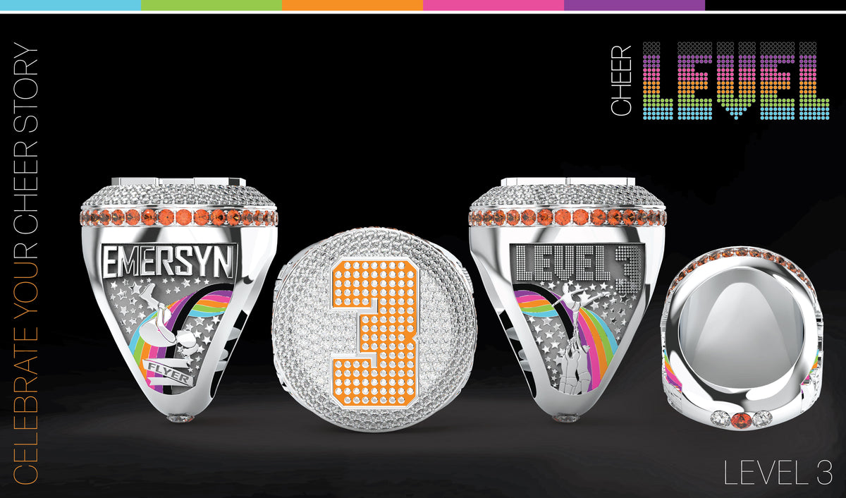 Cheer Level Celebration Ring - Level 3 – Team Jewelry: Championship ...