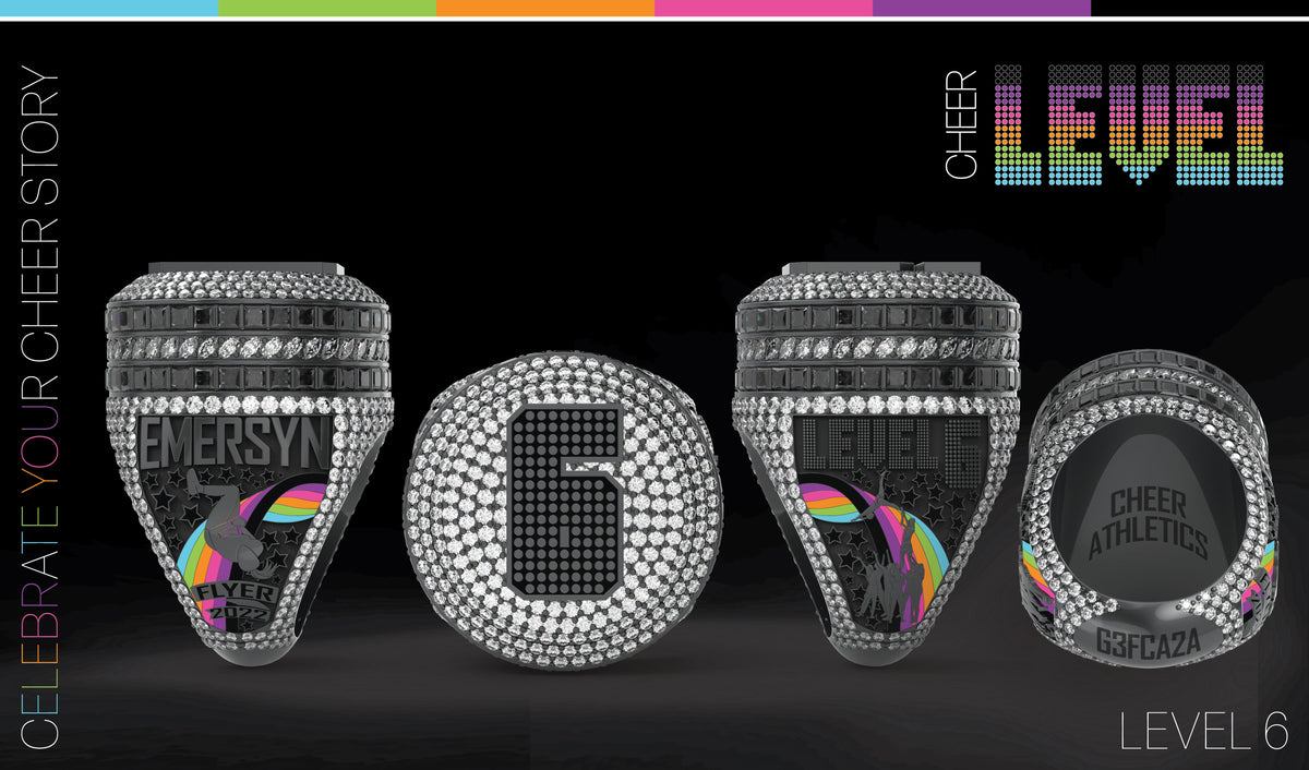 Cheer Level Celebration Ring - Level 6 – Team Jewelry: Championship ...